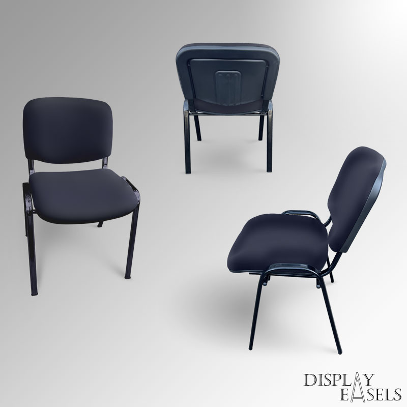 Black Leather Stacking Chair | Padded Seat & Back | Chair Hire ...